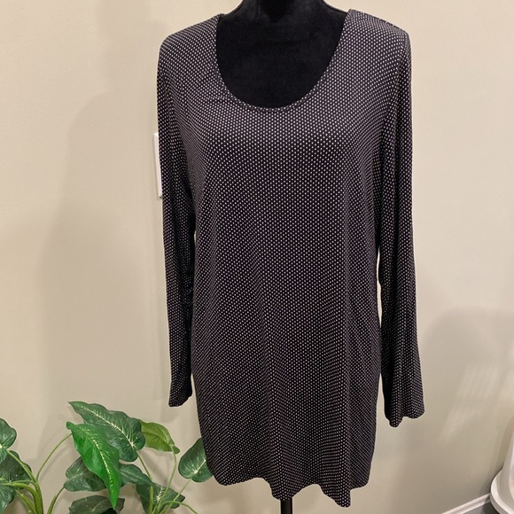 J. Jill | Tops | J Jill Wearever Collection Black With White Polka Dots ...